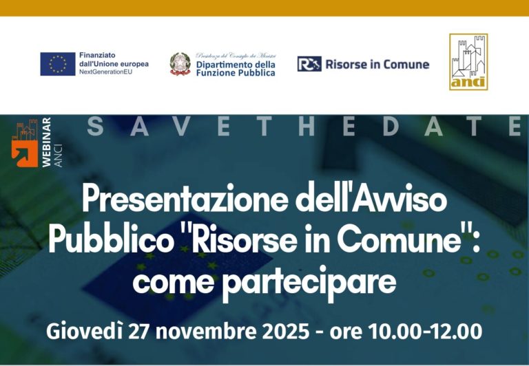 Avviso Pubblico "Risorse in Comune" - Anci FVG